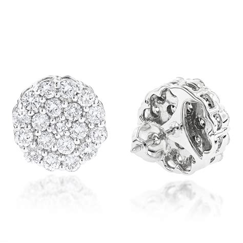 Round Diamond Cluster Earrings In 14k Gold 402ct 004782