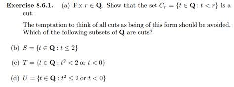 Solved Exercise 8 6 1 A Fix R E Q Show That The Set Cr Chegg Com