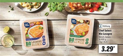 Chef Select Bio Lasagne Angebot Bei Lidl Prospekte De