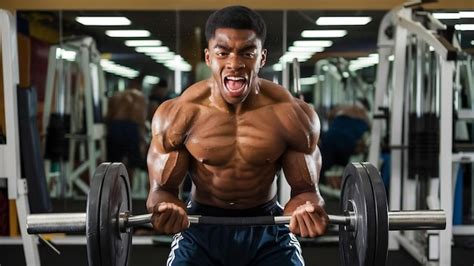 A Man Is Doing A Squat With The Words Bodybuilder On The Back Premium