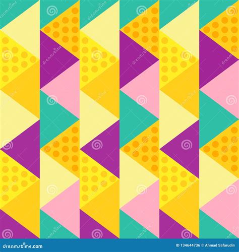 Geometric Abstract Seamless Triangle Pattern Multicolor Vector