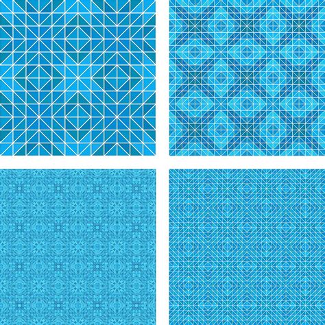 블루 모자이크 바닥 디자인 세트 벡터 Eps Ai Uidownload