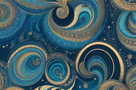Premium Ai Image Aesthetic Waves Of Starry Night Seamless Masterpieces