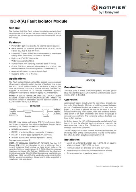 Notifier Iso X Isolator Module At ₹ 2222piece Fire Detection Alarm