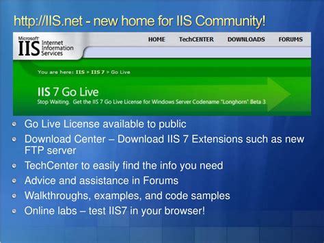 Ppt Introducing Iis7 Microsofts Next Generation Web Server Powerpoint Presentation Id 371006