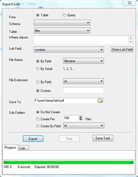 Export Sqlite Blob To Pdf Files