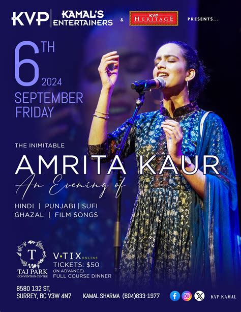 Amrita Kaur Live In Vancouver Tickets Vtix Online