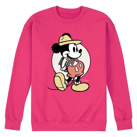 Disney Mickey Mouse Explorer Mickey Mens Crew Neck Fleece
