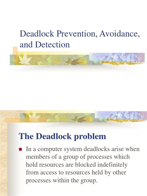 Deadlock Prevention Avoidance And Detection Pdf Concurrency