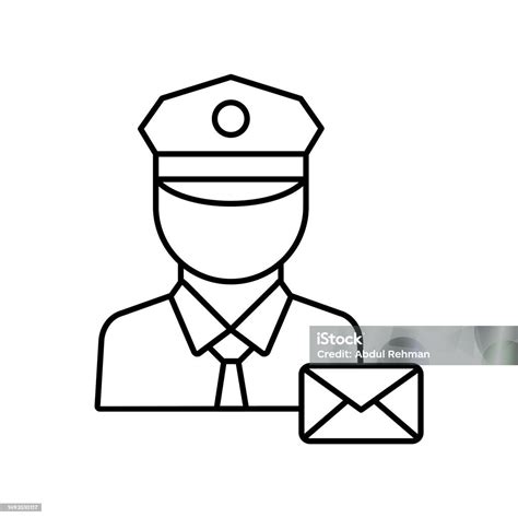 Mailman Outline Vector Icon That Can Easily Edit Or Modify Stock