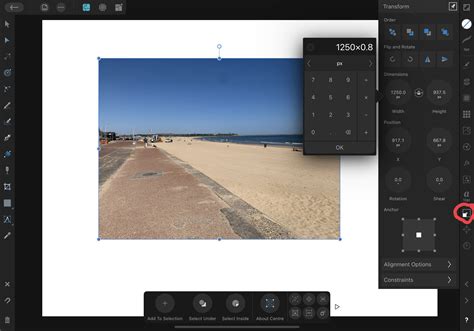 affinity designer how to decrease the image size by a particular