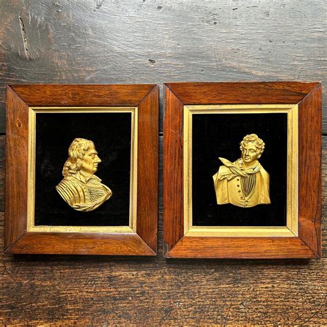 Antique Victorian Two Gilt Bronze Bust Plaques England C1840 Etsy
