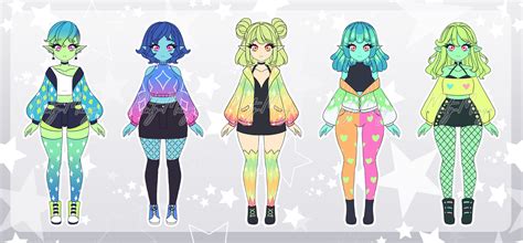 Alien Girl Adoptable Batch Closed By Mango Designs On Deviantart