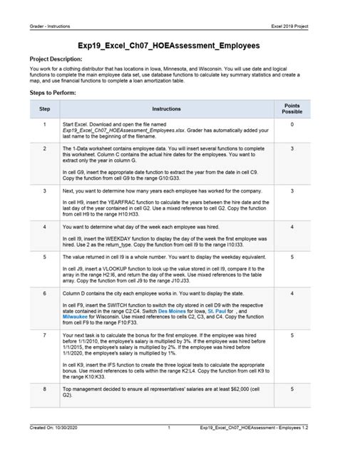 Exp19 Excel Ch07 Hoeassessment Employees Instructions Pdf Microsoft Excel Data