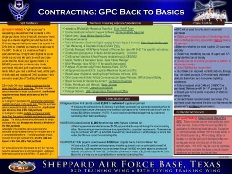 Contracting Gpc Back To Basics Sheppard Air Force Base