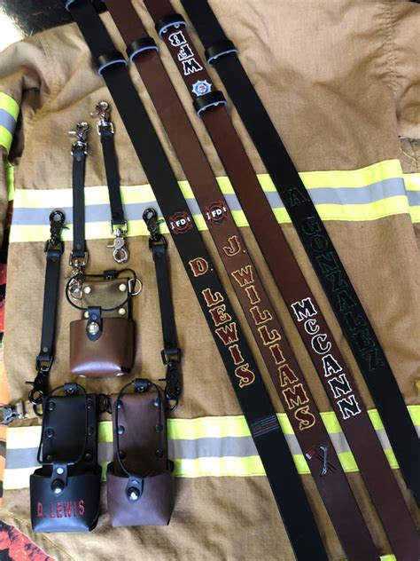 Custom Leather Radio Straps Fireline Shields