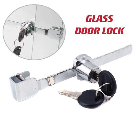Stainless Steel Sliding Glass Door Glass Cabinet Lock With 2 Keys