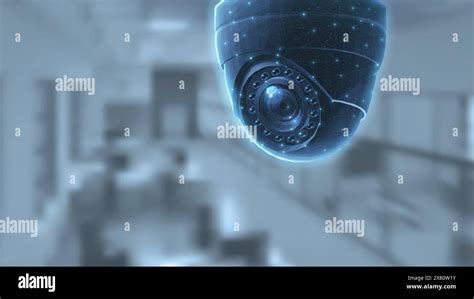 Dome Security Camera In Interior Business Monitoring Camera Surveillance Stock Vector Image