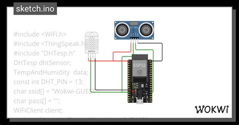 Ultrasonic And Dht Wokwi Esp32 Stm32 Arduino Simulator