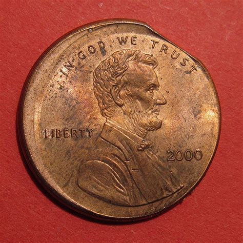 2000 Lincoln Memorial Cent Mint Error Uncentered Broad Strike