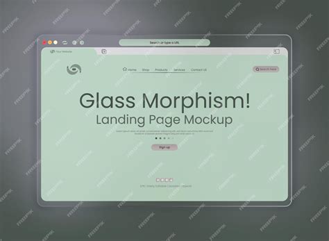 Premium Vector Free Vector Landing Page Template With Glass Morphism