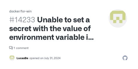Unable To Set A Secret With The Value Of Environment Variable In Included Docker Compose Yml On