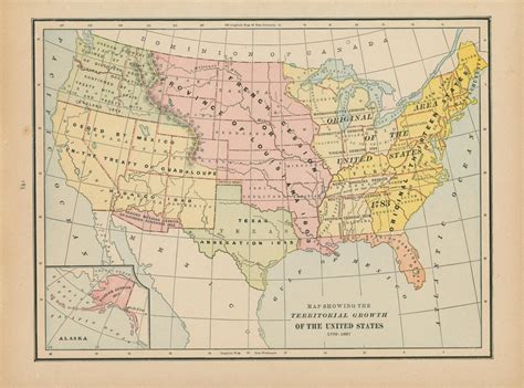 Territorial Growth Of The Us Crams Atlas Authentic Vintage Posters