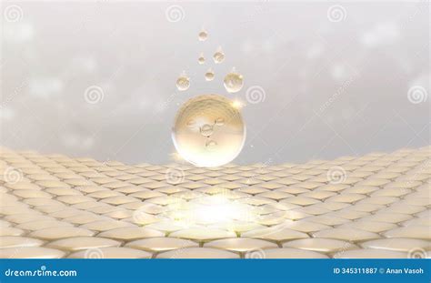 Ready To Use 3d Rendering Advertising Cosmetic Serum Oil Drop On