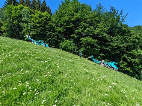 Today We Working In The Czech Republics On A Steep Slope To Lay Ducts For Bt And Electric