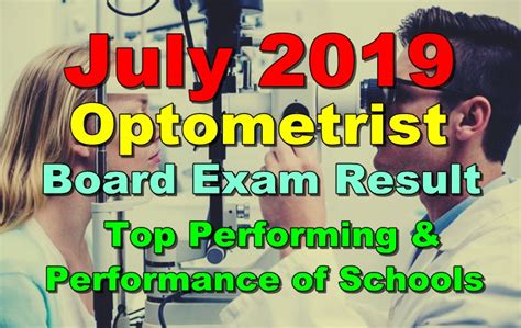 Optometrist Board Exam Result July 2019 Top Performing And Performance