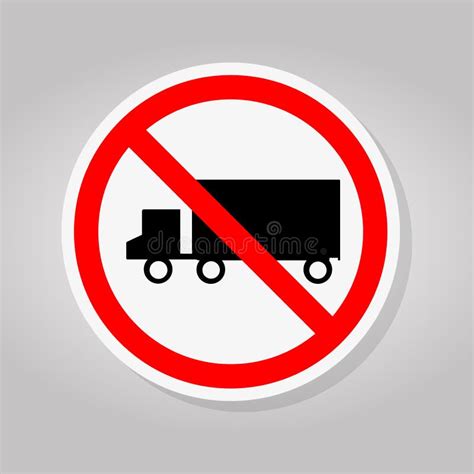 Prohibit Truck Traffic Road Signvector Illustration Isolate On White