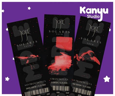 Joji Solaris Tour 2026 Fan Made Tickets Digital For Print Etsy