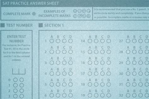 Sat Test Answer Sheet