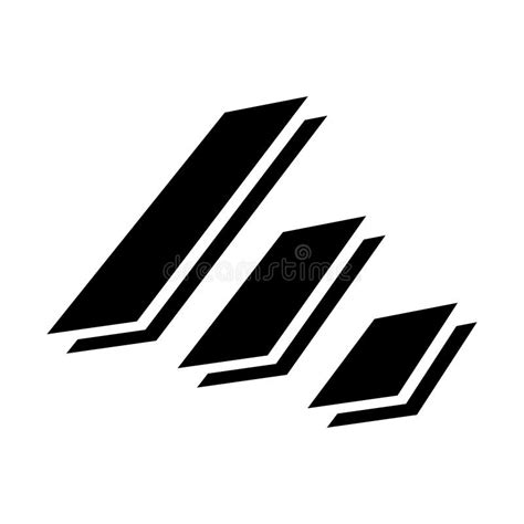 Black Abstract 2 Layered Inclined Rectangles Icon Stock Vector Illustration Of Line Curve