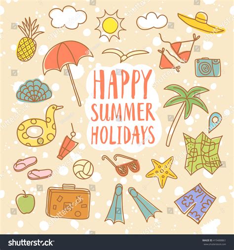 Summer Vacation Cartoon Drawing