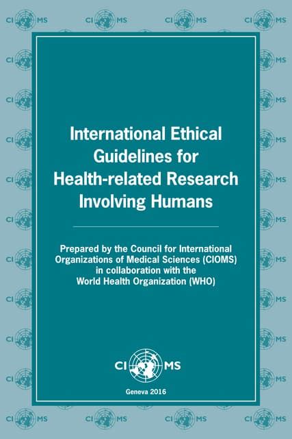 International Ethical Guidelines For Healt Related Research Pdf