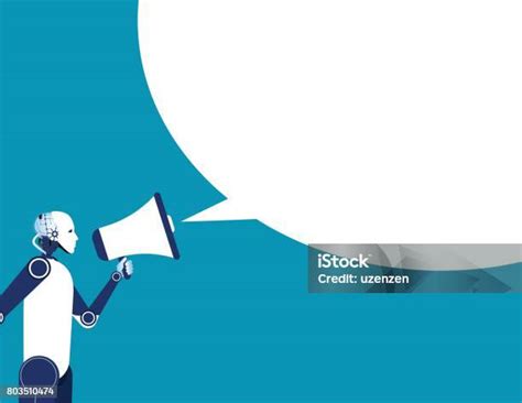 로봇에 확성기 소리입니다 컨셉 비즈니스 벡터 일러스트입니다 로봇에 대한 스톡 벡터 아트 및 기타 이미지 로봇 휴대용 마이크 광고 Istock