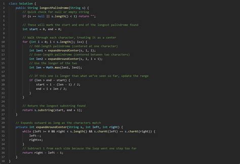 leetcode 5 longest palindromic substring — solved in java