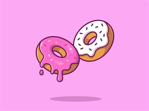 Donuts 🍩☕ Donut Drawing Donut Cartoon Drawings