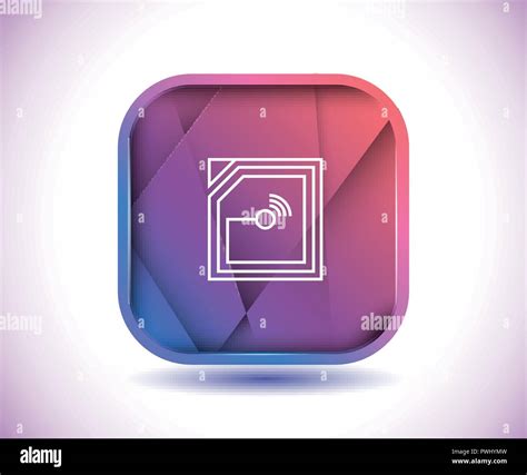 Rfid Symbols On Purple Square Button Stock Vector Image And Art Alamy