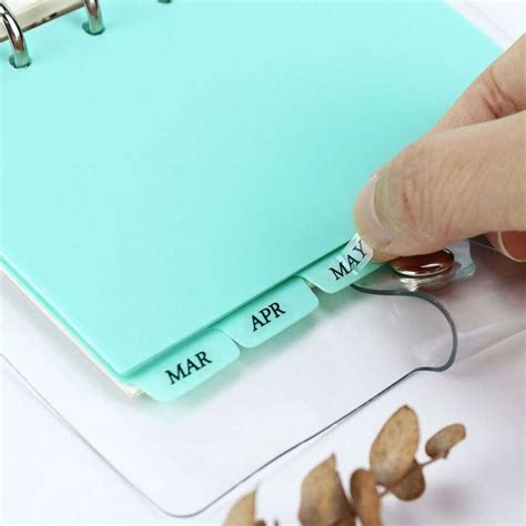 Multibey 6pcs Mint Green A7 Divider Pages Fresh 6 Ring Pp Divider Pages Divider Sheets File
