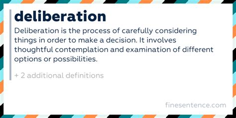 Deliberation Definition Meaning And Examples In English