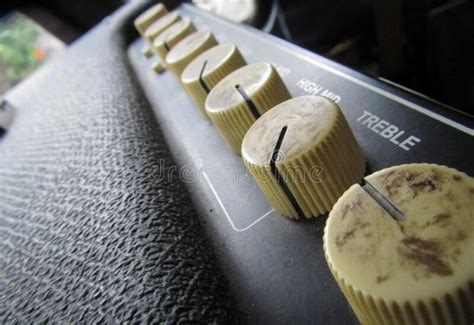Bass Amplifier Detail Of The Knobs For Equalization Sound Equipment Stock Image Image Of