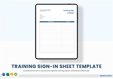Training Sign In Sheet Template In Word Excel Apple Pages Numbers