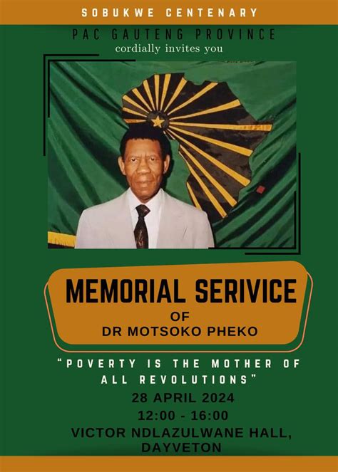 Memorial Service Of Dr Motsoko Pheko Yo School Mag