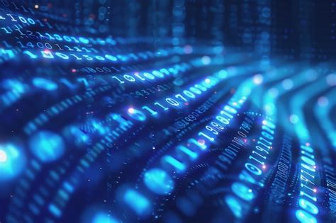 premium photo digital data stream background with binary code the