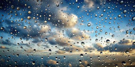 Abstract Rainy Day Scene Delicate Raindrops Dancing On A Cloudy