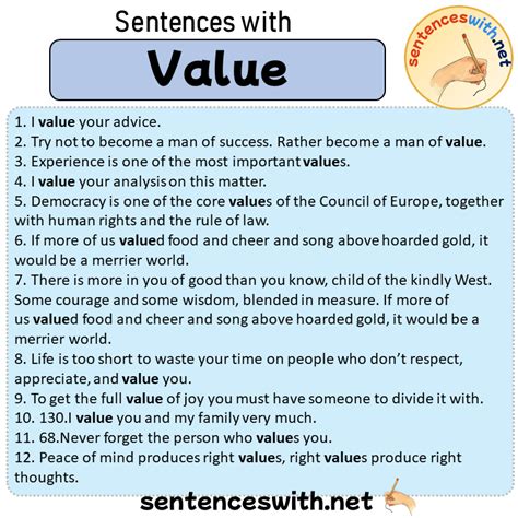 Values Used In A Sentence At Josephine Randle Blog