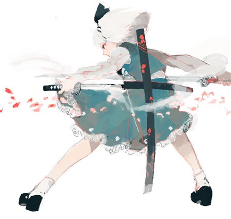 Safebooru 1girl Cherry Blossoms Drawr From Behind Hairband Katana