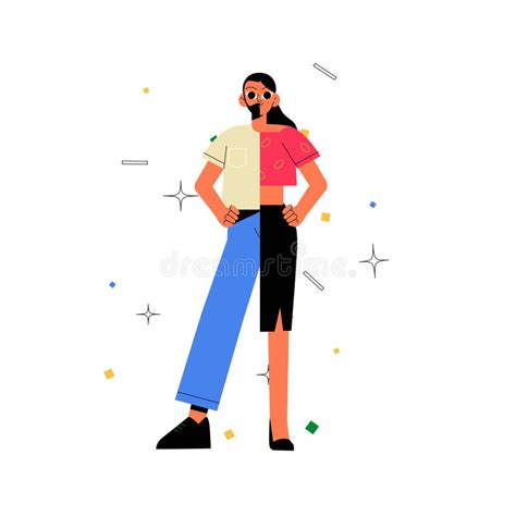 Gender Diversity Concept Depicted Through Split Character Design In